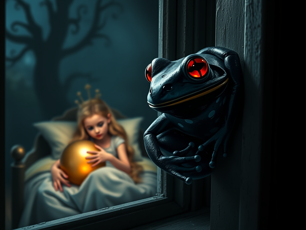 night-time-frog-on-the-window-sill-looking-in-red – Bobby Blade